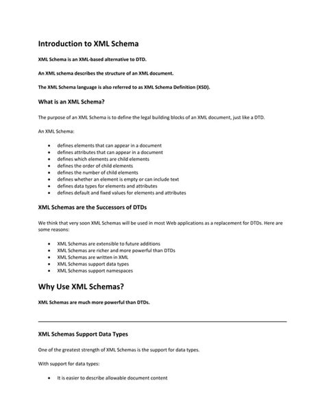 introduction to xml schema pdf