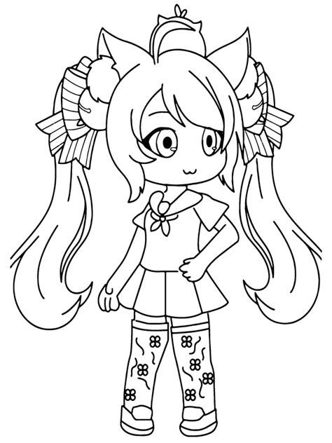Gacha Nox Chica Con Cabello Largo Para Colorear Imprimir E Dibujar