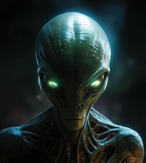 Premium Ai Image Portrait Of A Humanoid Alien Creature