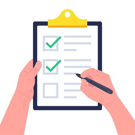 Premium Vector Hand Holding Clipboard With Checklist With Green Check
