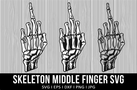 Skeleton Middle Finger SVG Graphic By Design Crown Creative Fabrica