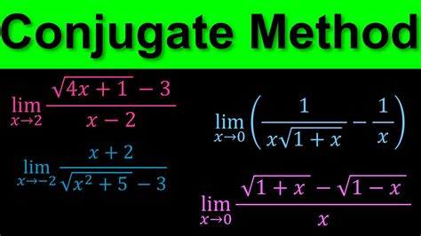 Evaluating Limits By Conjugate Method Limits And Radicals Calculus