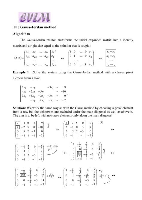 gauss jordan method