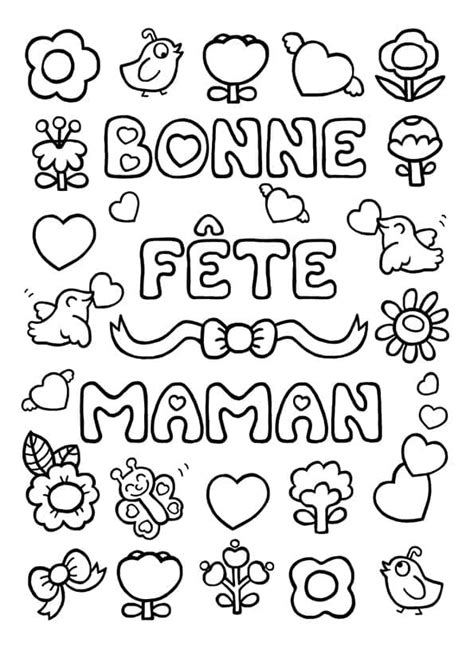 Coloriage Bonne F Te Maman T L Charger Et Imprimer Gratuit Sur