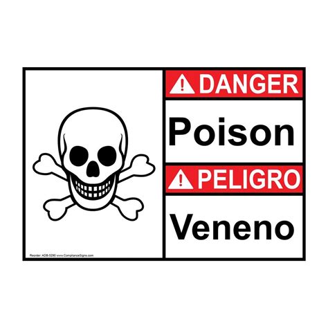 Peligro Veneno Veneno ANSI Etiqueta De Seguridad 5 X 3 5 Pulgadas