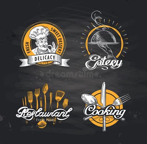 Restaurant Diner Vector Logo Dish Meal Food Or Chef Icon Stock