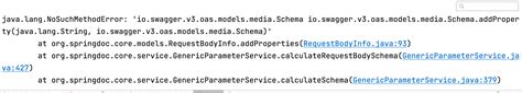 java lang nosuchmethoderror io swagger v3 oas models media schema io swagger v3 oas models