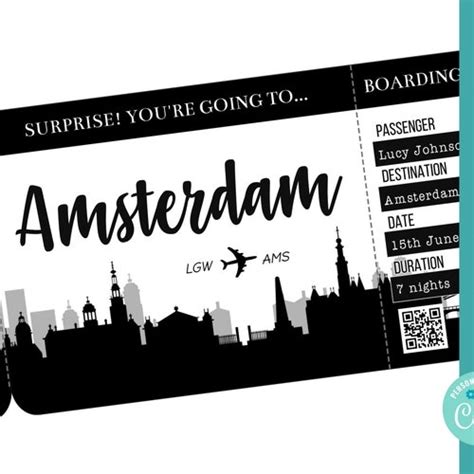 Editable Boarding Pass Template Surprise Ticket To New York Etsy