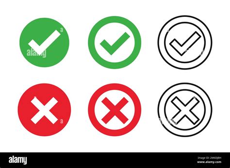 Checkmark Cross On White Background Isolated Vector Sign Symbol