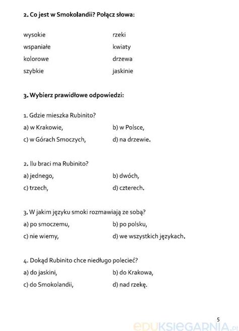 Uczymy się języka polskiego Czytanie ze zrozumieniem Eduksiegarnia pl