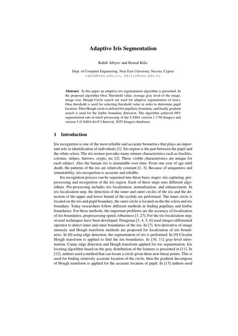 pdf adaptive iris segmentation