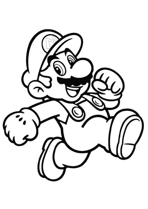 Mario court Coloriages de Super Mario Bros à imprimer