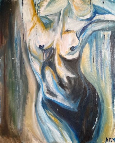 Woman Relaxed Naked Woman Art Nude Painting Female Form Etsy Ireland