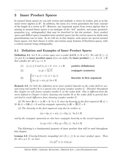 section 3 math8210 lecture notes 69 3 inner product spaces in normed linear spaces we can