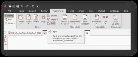 how to split a pdf into multiple files in nitro nitro