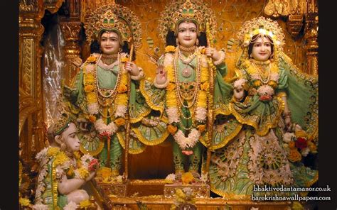 To View Sita Rama Laxman Hanuman Wallpaper Of Bhaktivedanta Manor In