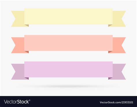 Popular Label Ribbon Pastel Color Banner Origami Vector Image