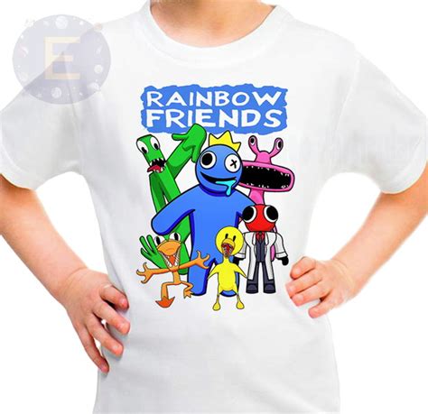Camiseta Infantil Rainbow Friends Cinza Azul Roblox Elo7