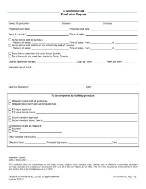 Fillable Online Documentation Fundraiser Request Fax Email Print