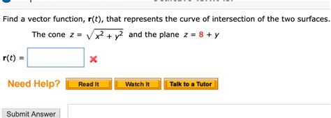 solved find a vector function r t that represents the