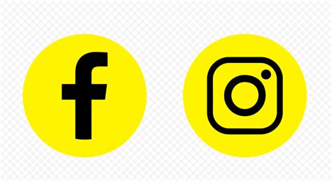 Hd Facebook Instagram Yellow Black Round Icons Png Citypng The Best