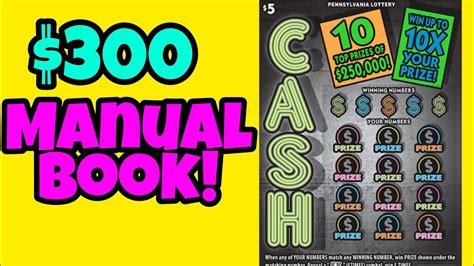 300 Manual Book Pa Lottery Cash Scratch Off Tickets Md Scratch