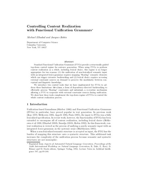 pdf controlling content realization with functional unification grammars