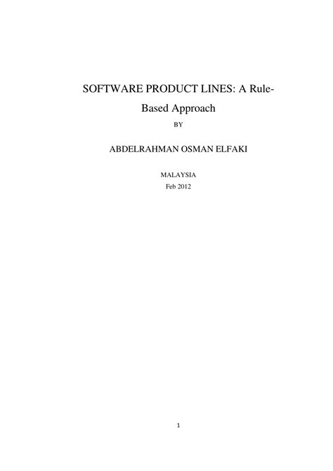 pdf software product lines a rule based approach