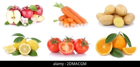 Obst und Gemüse Früchte Sammlung Äpfel Orangen Bananen Erdbeeren