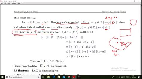 in a normed space x open ball and closed ball are convex sets youtube