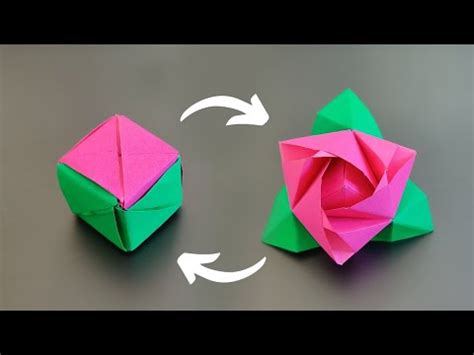 How To Make Transforming Flower With Paper Origami Transforming