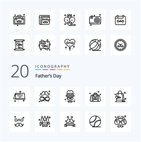 20 Fathers Day Line Icon Pack Like Calendar Fathers Day Father Fathers
