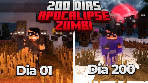 SOBREVIVI 200 DIAS EM UM APOCALIPSE ZUMBI NO MINECRAFT HARDCORE O