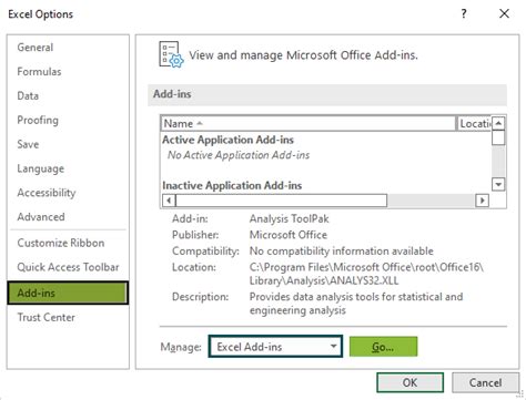 add ins in excel how to add and enable disable step by step