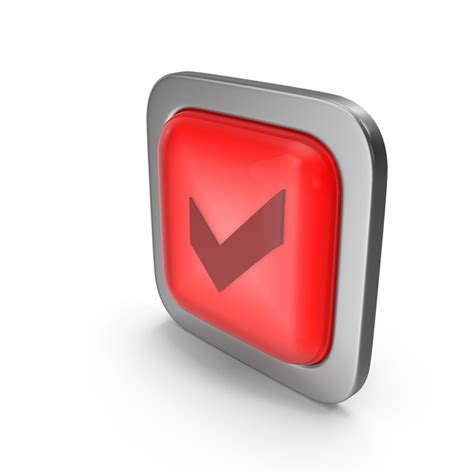 Red Square Check Mark Button Icon D Object Shutterstock