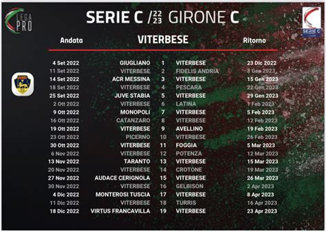 Viterbese Ecco Il Calendario Della Stagione