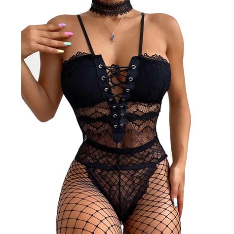Seksowne Body Koronka Bielizna Siatka Dekolt Top Allegro Pl