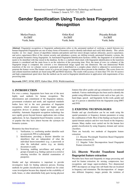 pdf gender specification using touch less fingerprint recognition