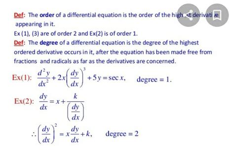 Find Degree And Order Of The Given Differential Equation