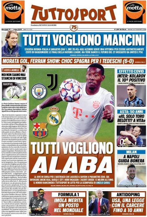 Prime Pagine Quotidiani Sportivi Di Oggi Tuttosport Gazzetta Corriere