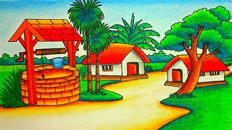 Comment Dessiner Un Dessin De Paysage De Village Comment Dessiner Des