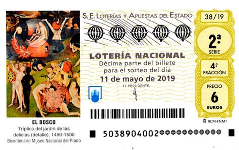 SELAE Dedica su Décimo del 11 05 al Tríptico del Jardin de las