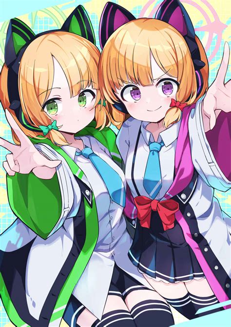 Momoi And Midori Blue Archive Drawn By Omochishiki Danbooru