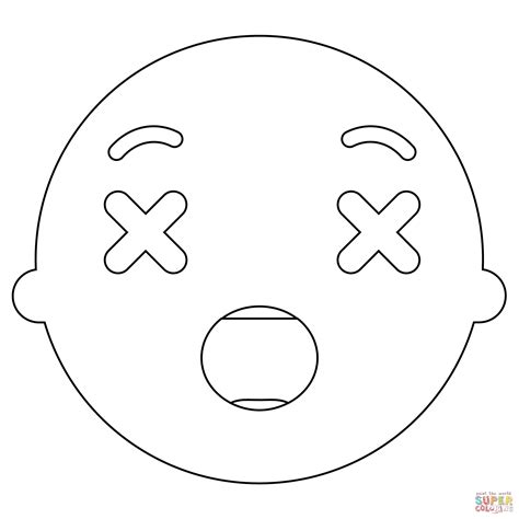 Verbaasd Gezicht Emoji Kleurplaat Gratis Kleurplaten Printen