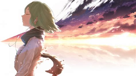 Papel de parede ilustração olhos fechados Anime Meninas anime