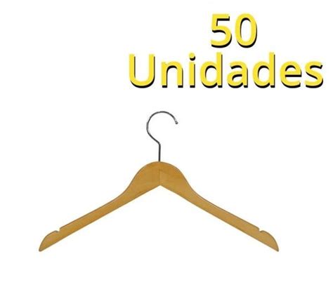 Cabide De Madeira Sem Barra Marfim 50 Unidades MadeiraMadeira
