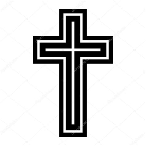 Cruz Cristiana Crucifijo icono de vector de símbolo vector gráfico