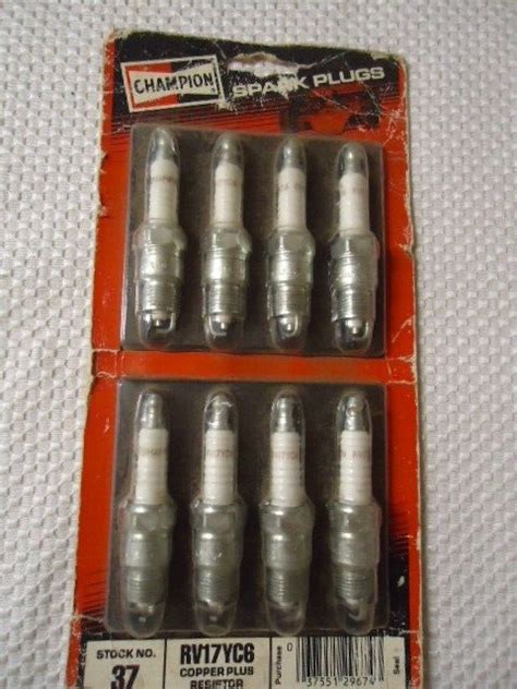 CHAMPION Copper Plus Resistor Spark Plugs RV17YC6 New Old Stock Set Of