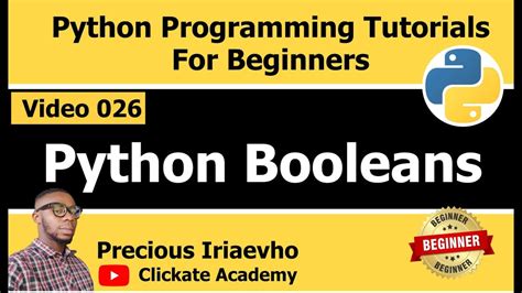 026 python booleans python tutorial for beginners full course youtube