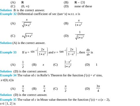 ncert exemplar class 12 maths unit 5 continuity and differentiability